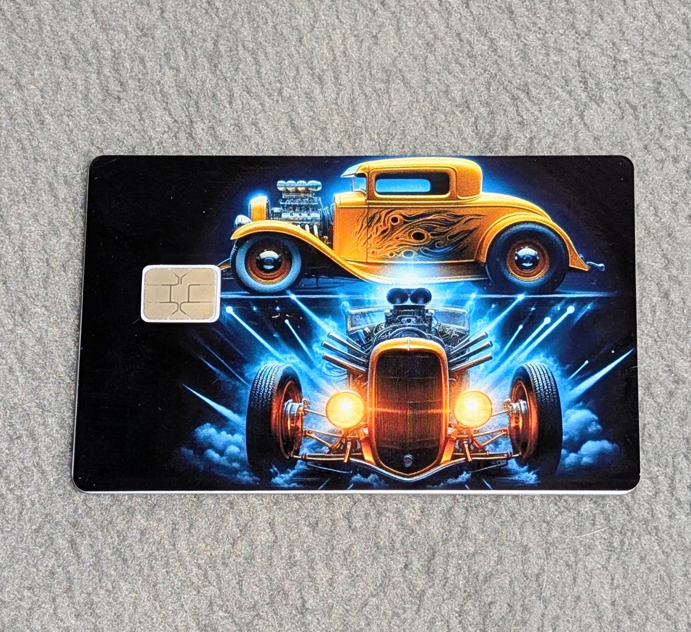 Yellow Hot Rod Credit/Debit Card Sticker, Skin, Cover – Snowfall Ridge ...